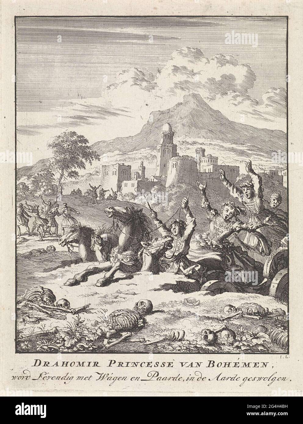 . An earthquake waves the carriage of Queen Drahomira from Bohemia. The ...