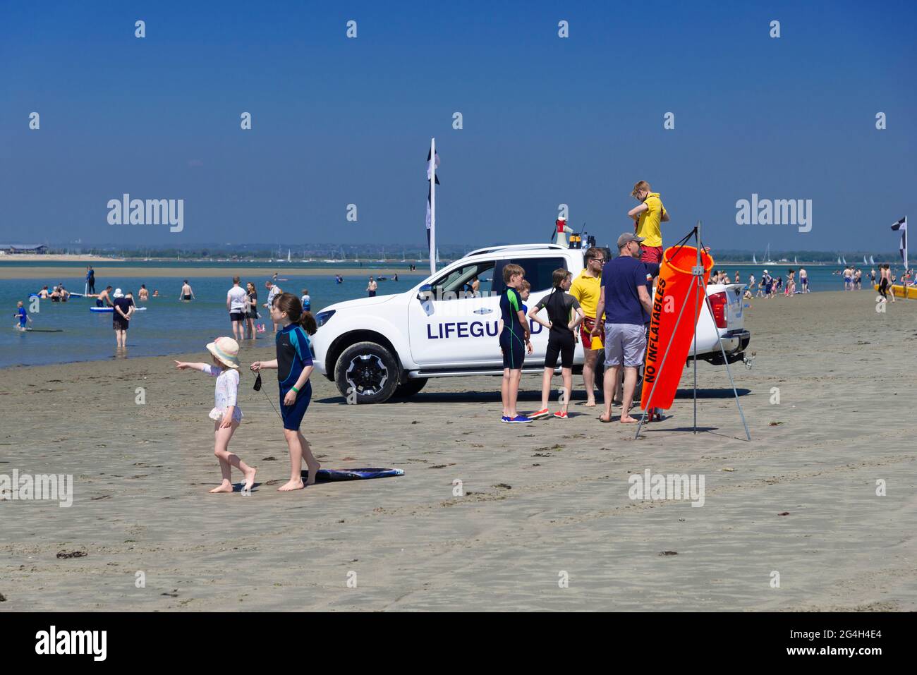 Lifeguards in summer guarding West Wittering Blue Flag beach near ...