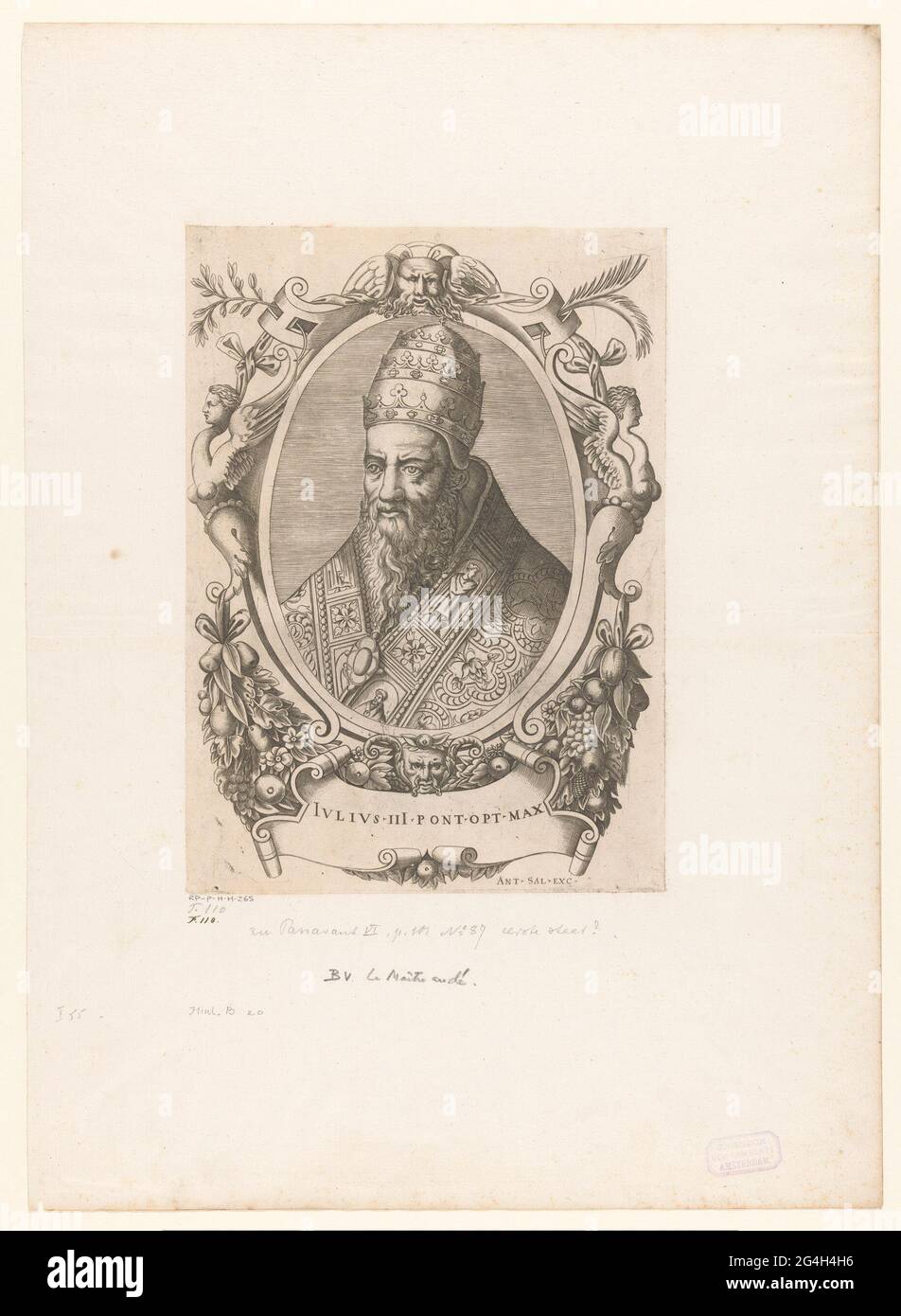 Portrait of Pope Julius III. Portrait of Pope Julius III, faced in an ...
