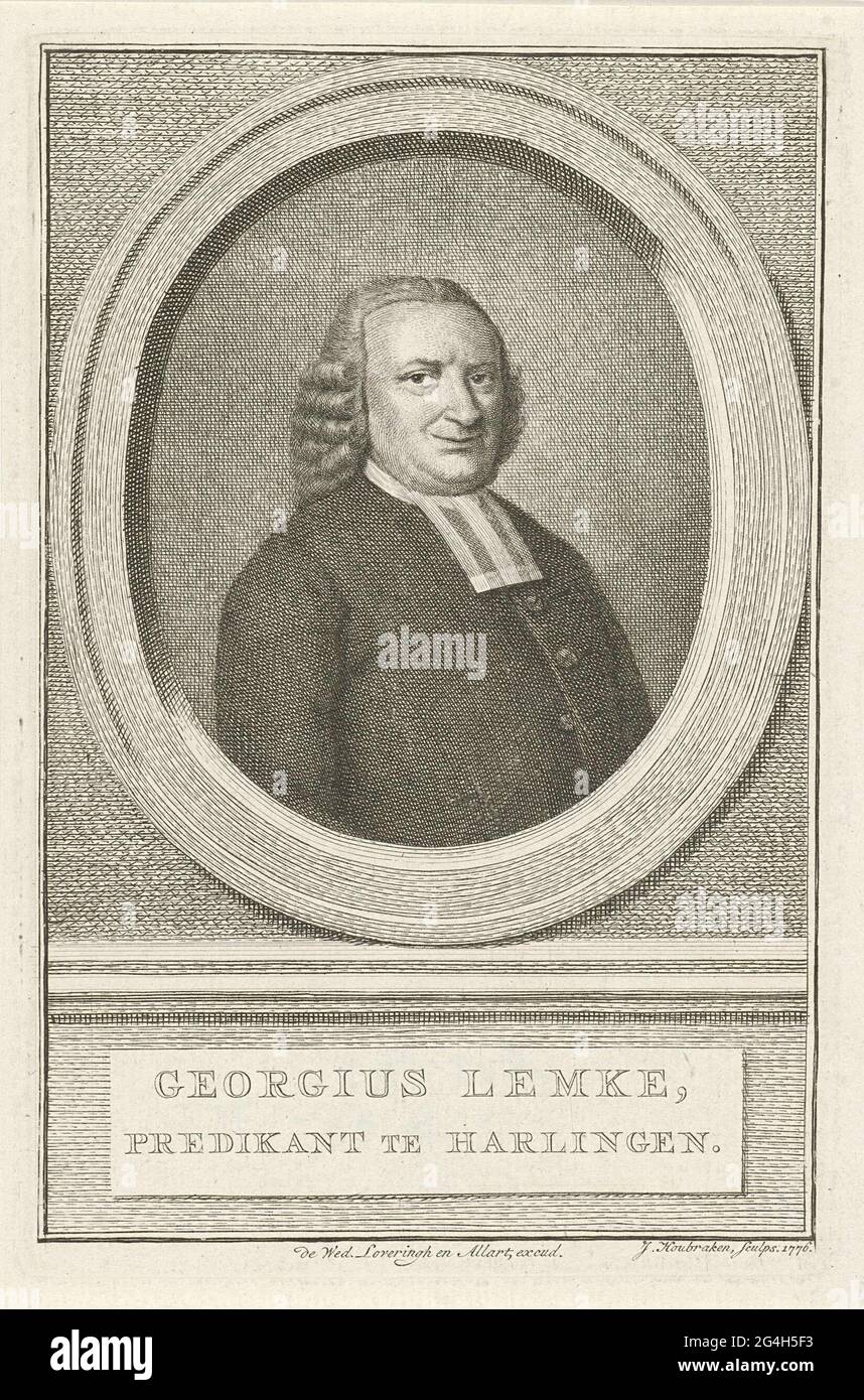 . Bust to the right of Georgius Lemke in an oval. The portrait rests on ...