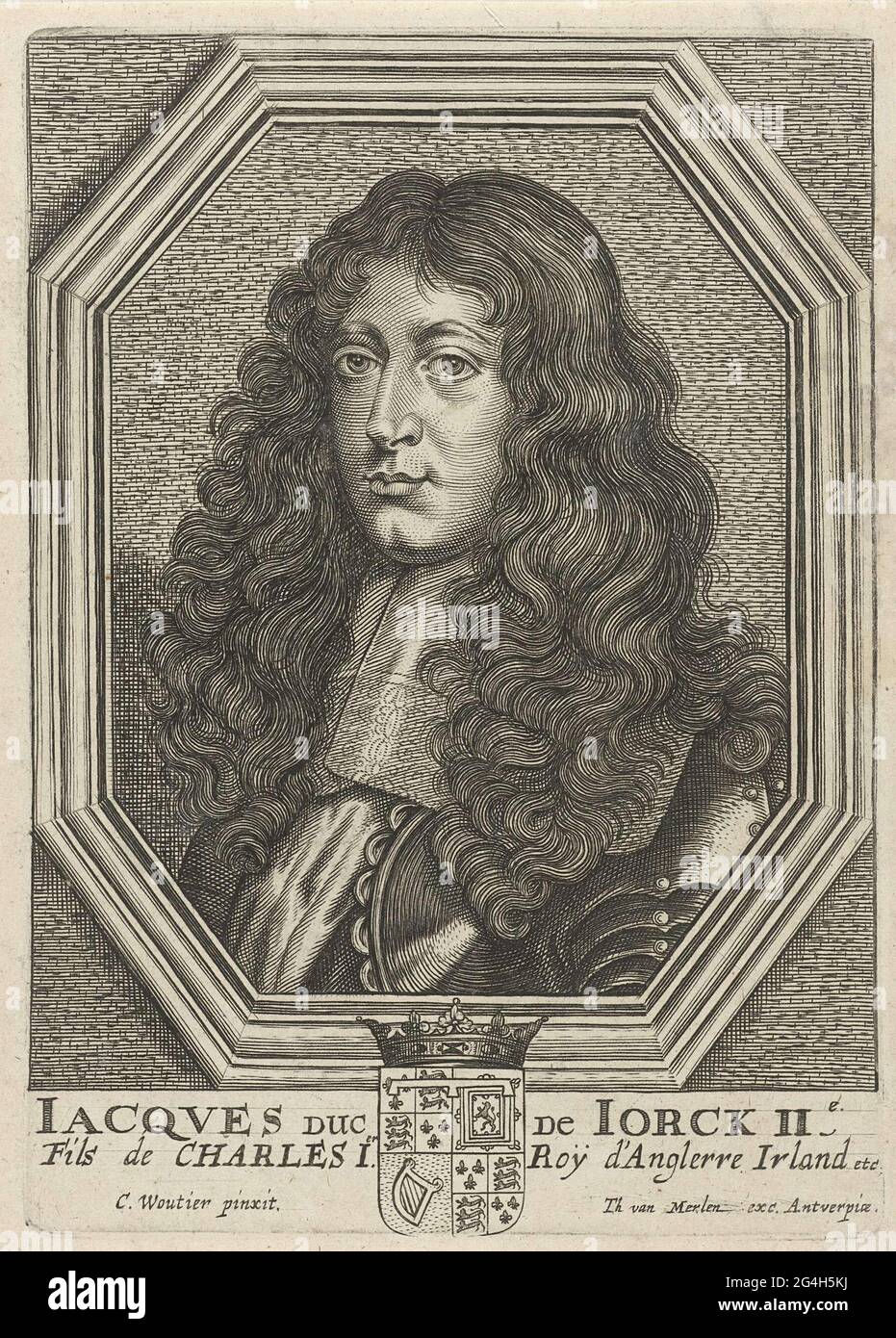. Portrait of Jacobus II, son of the king of England, Scotland and ...