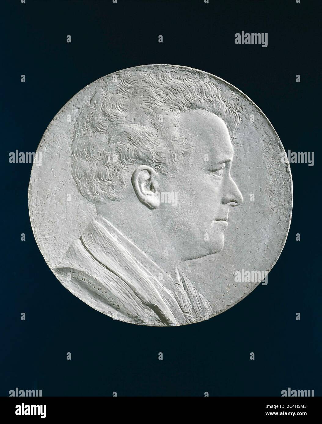 . The head is in profile to the right. Signed on the left and dated: P ...