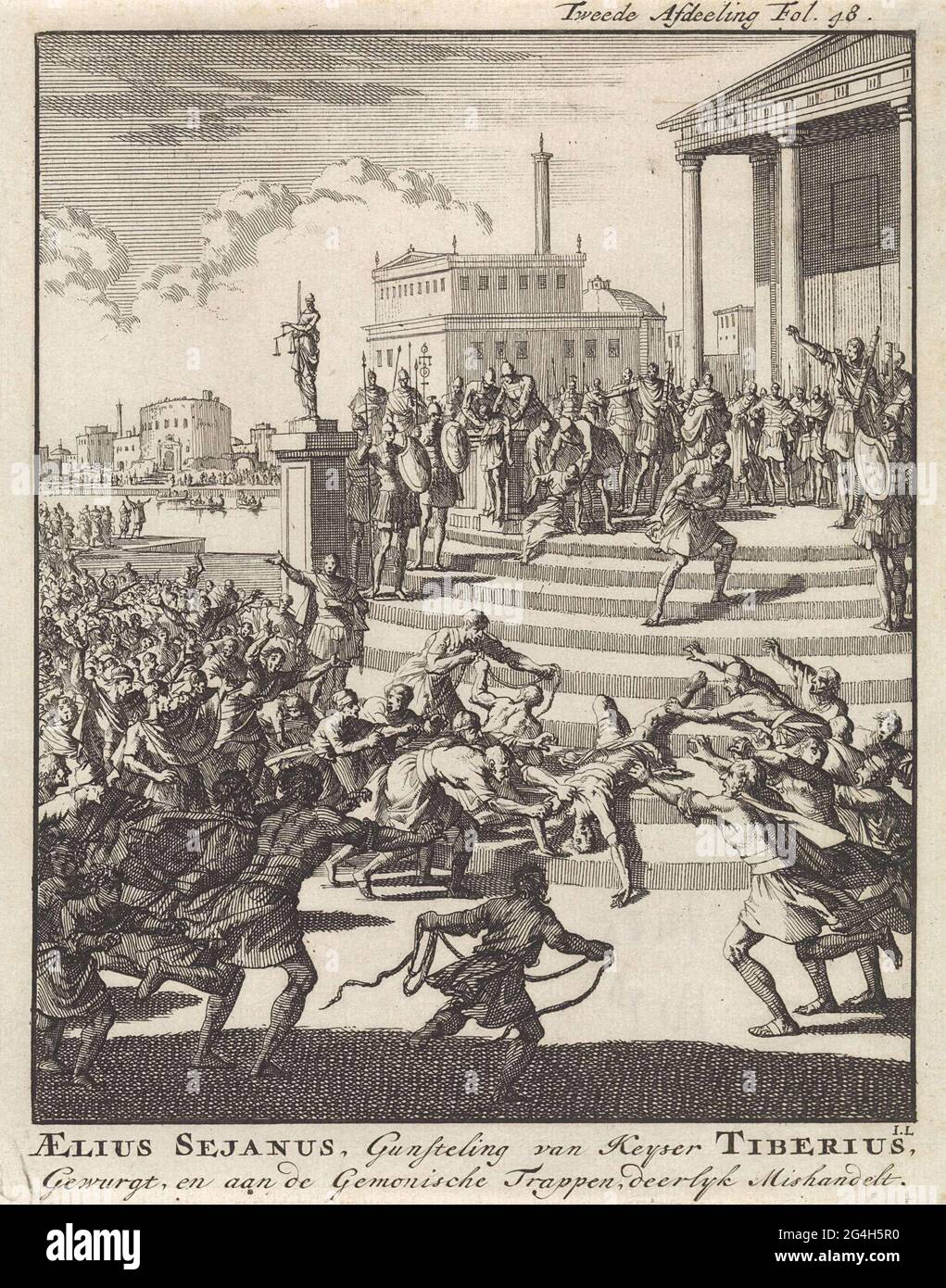 . Print at the top right labeled: second division fol. 48 Stock Photo ...
