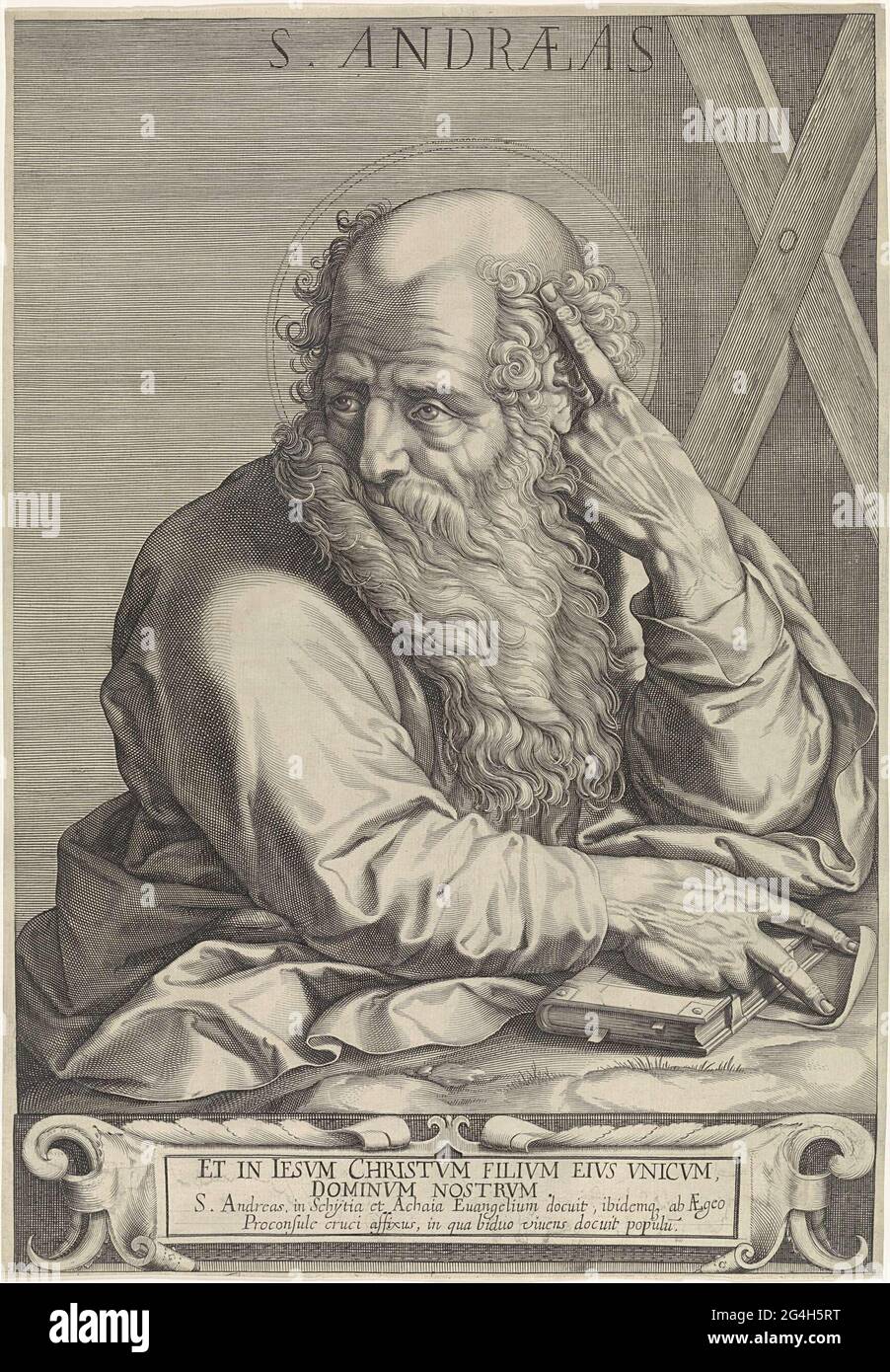 . The apostle Andreas, looking over his right shoulder. He rests on a ...