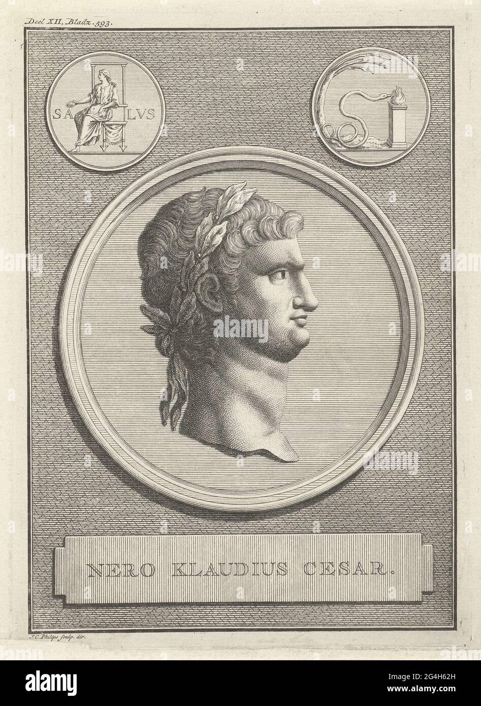 . Medal with Nero portrait (Nero Claudius Caesar), Roman Emperor. Roman ...
