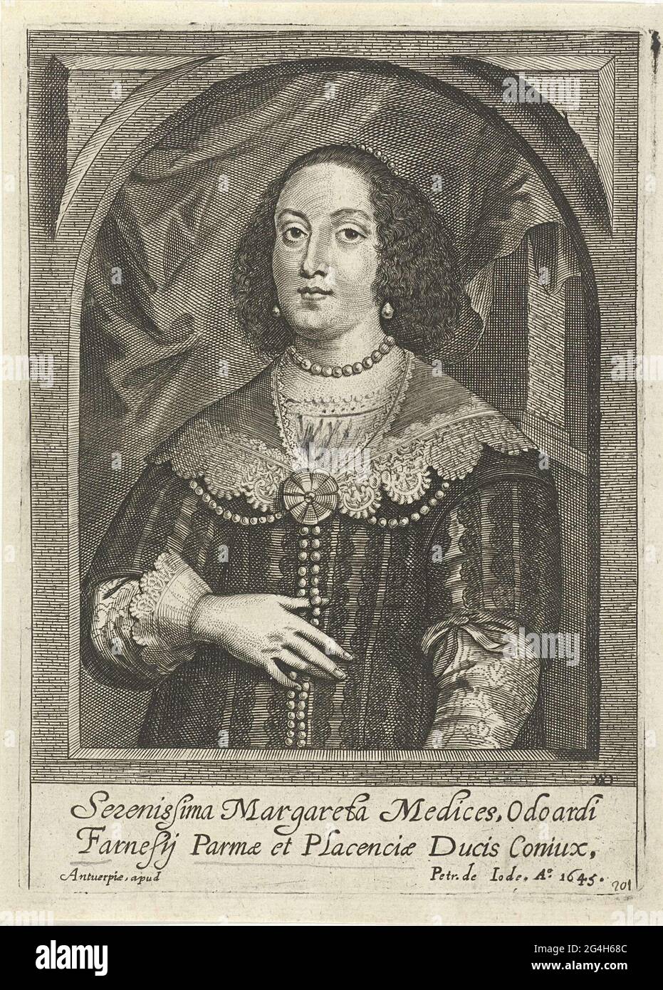 . Bust portrait of Margaretha de Medici, Gemalin of Odoardo Farnese ...