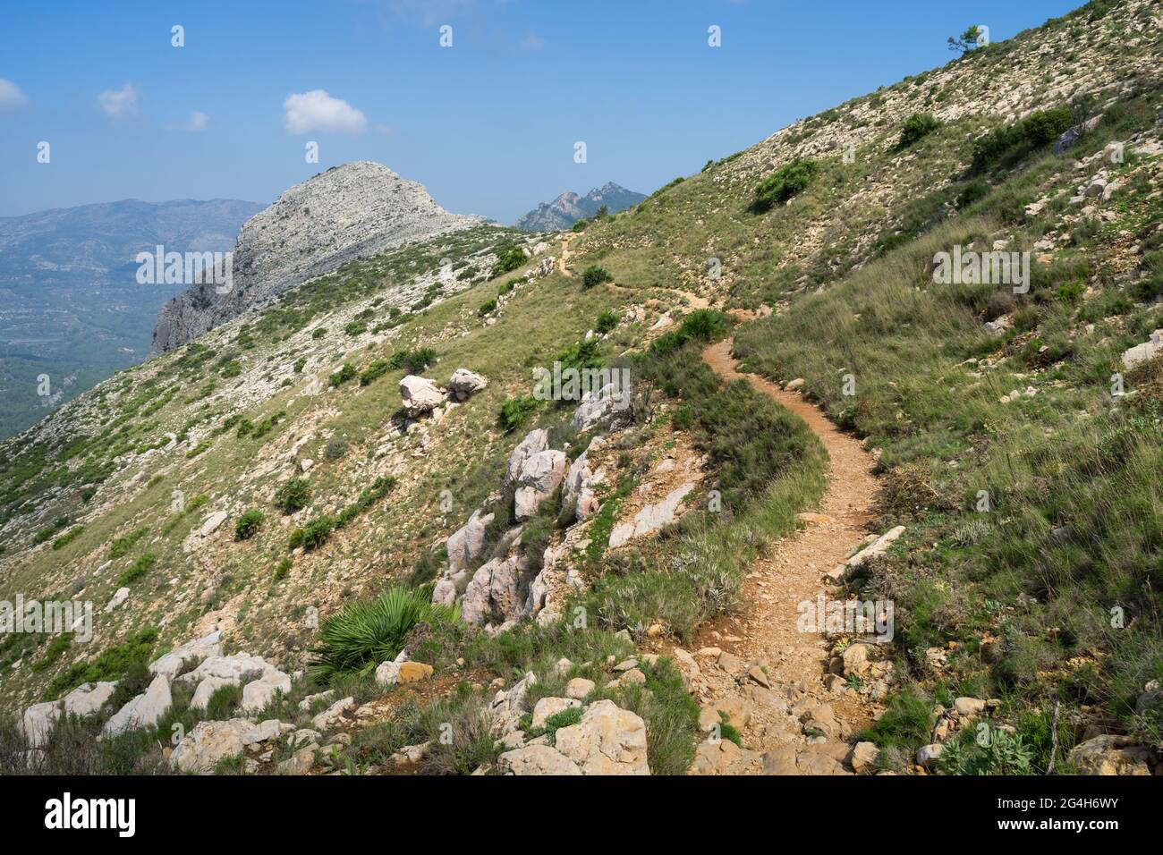 discover a path in the green mediterranean mountain landscape Stock ...