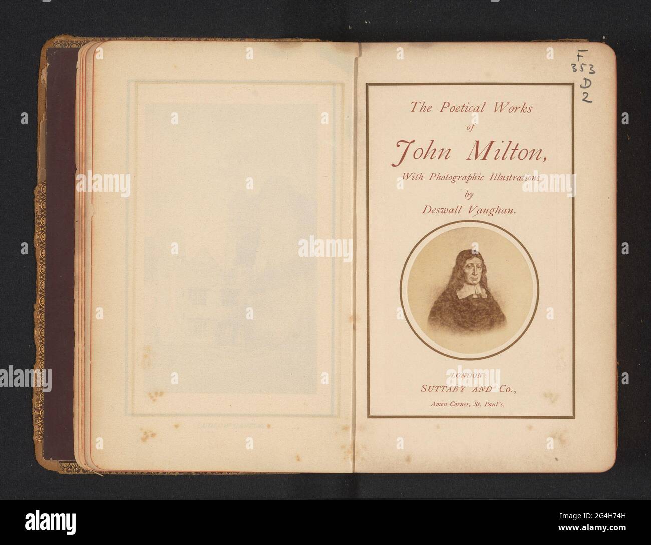 Photo production of a drawing, representing a portrait of John Milton ...