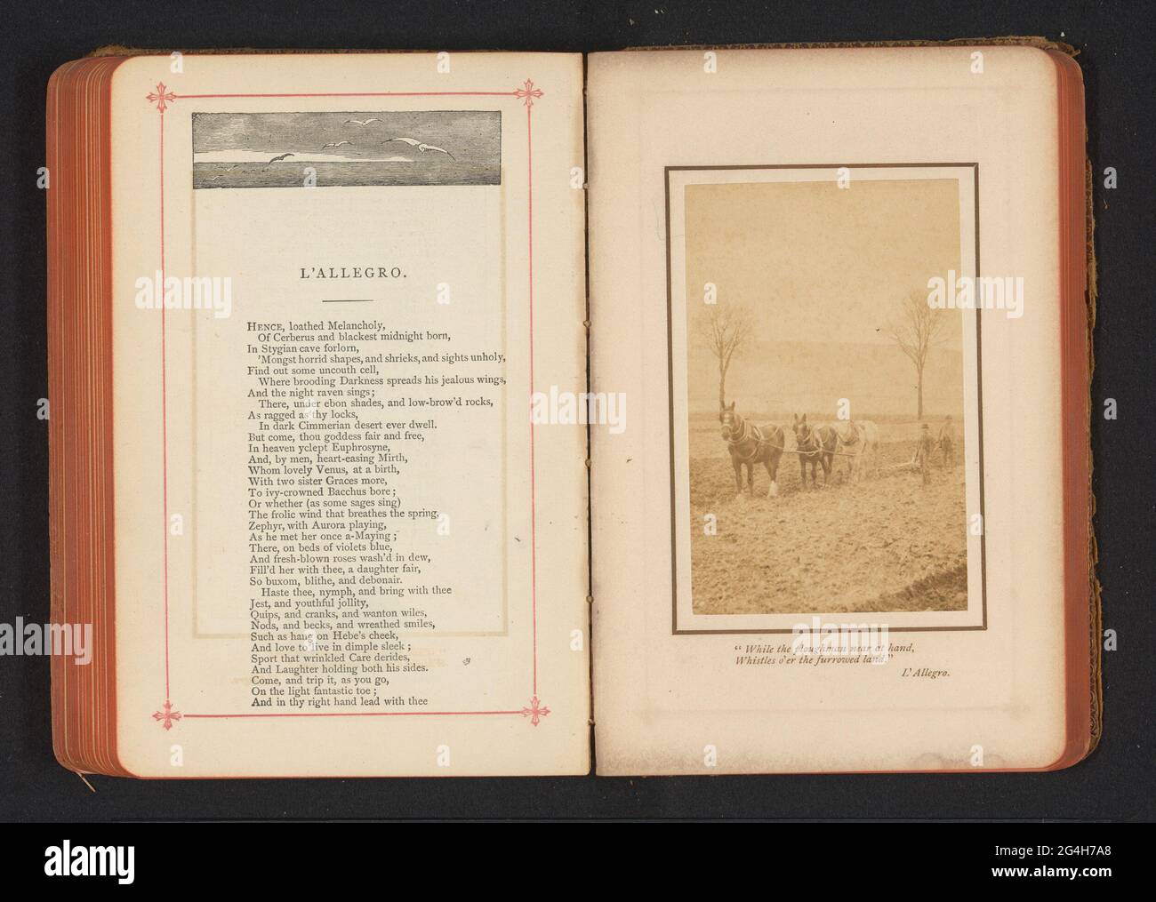 Two men with a horse crew in a sow field Stock Photo - Alamy