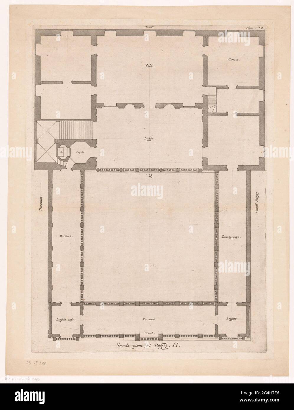Floor Plan of the First Floor of the Villa Grimaldi-Sauli in Genoa ...