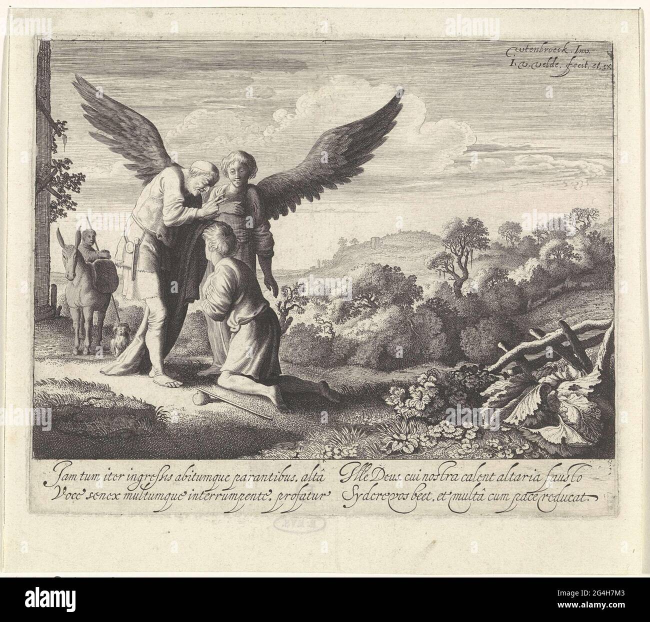 . Tobit blesses his son Tobias before leaving the angel Rafaël. First ...