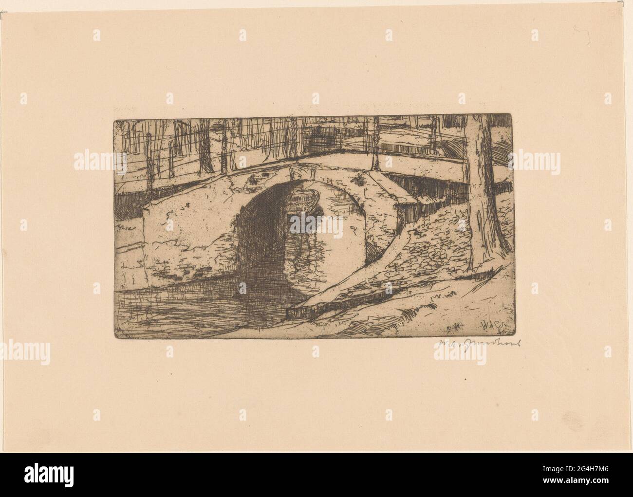Bridge in Delft. A bridge over a canal in Delft Stock Photo - Alamy