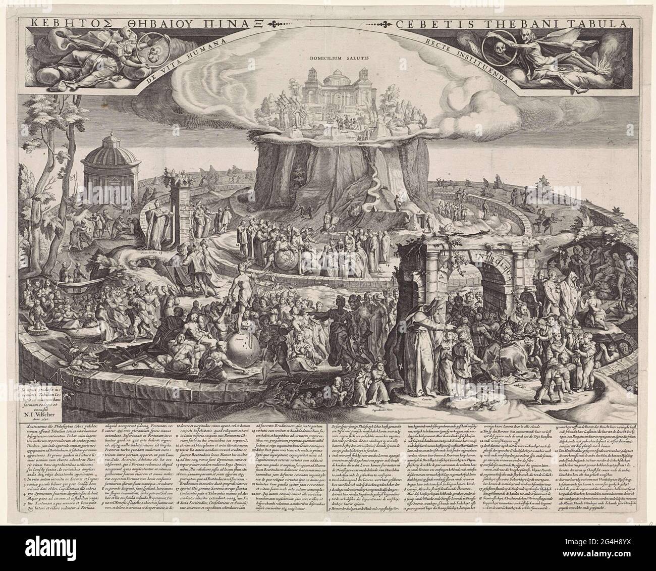 . Cebes table. Allegorical representation of the path of life as the ...