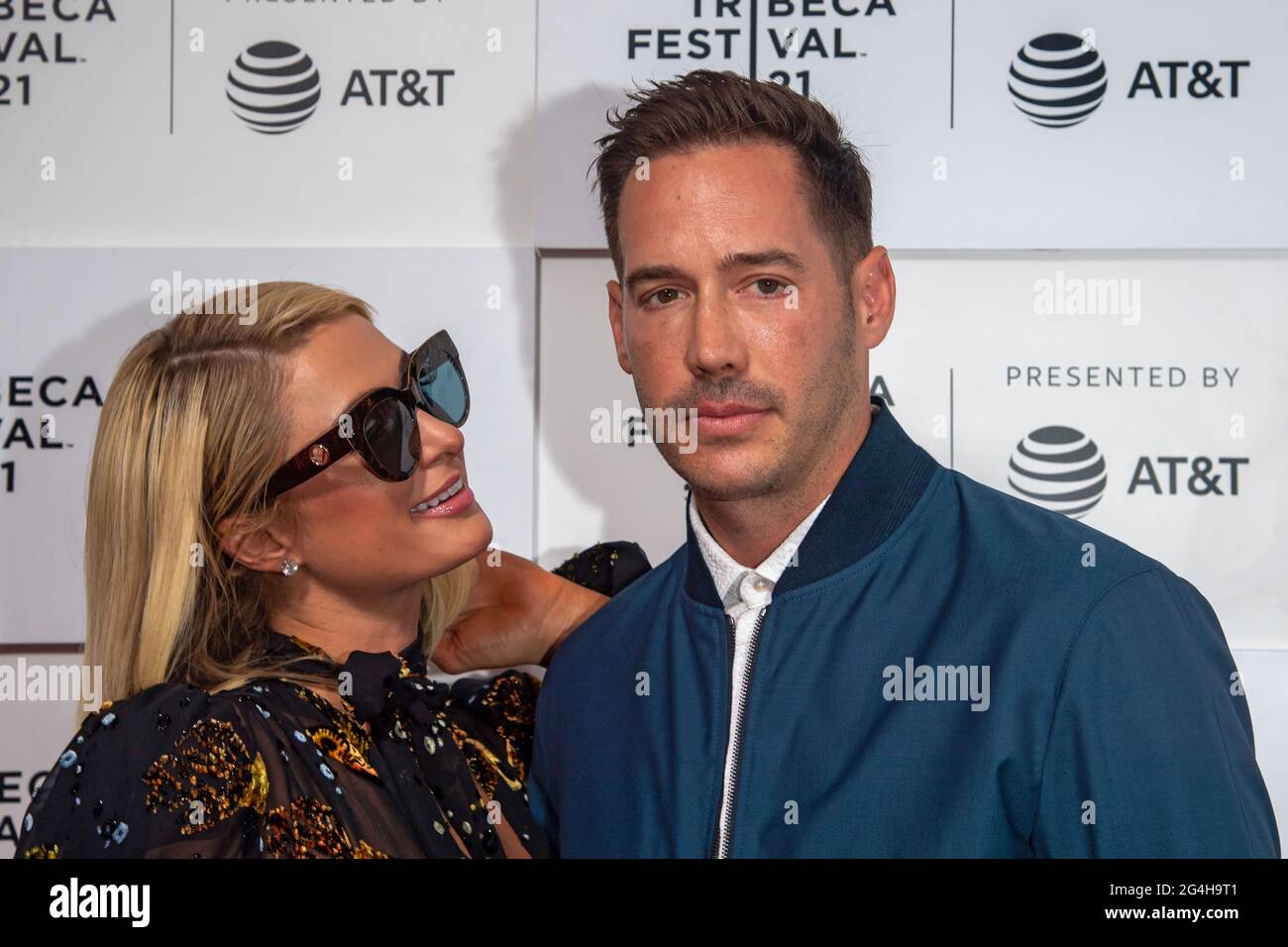 Paris Hilton and Carter Reum attend the "This Is Paris" premiere during ...