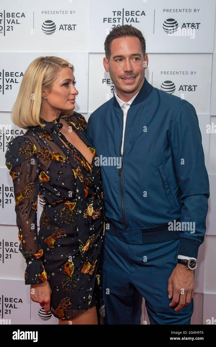 Paris Hilton and Carter Reum attend the "This Is Paris" premiere during ...