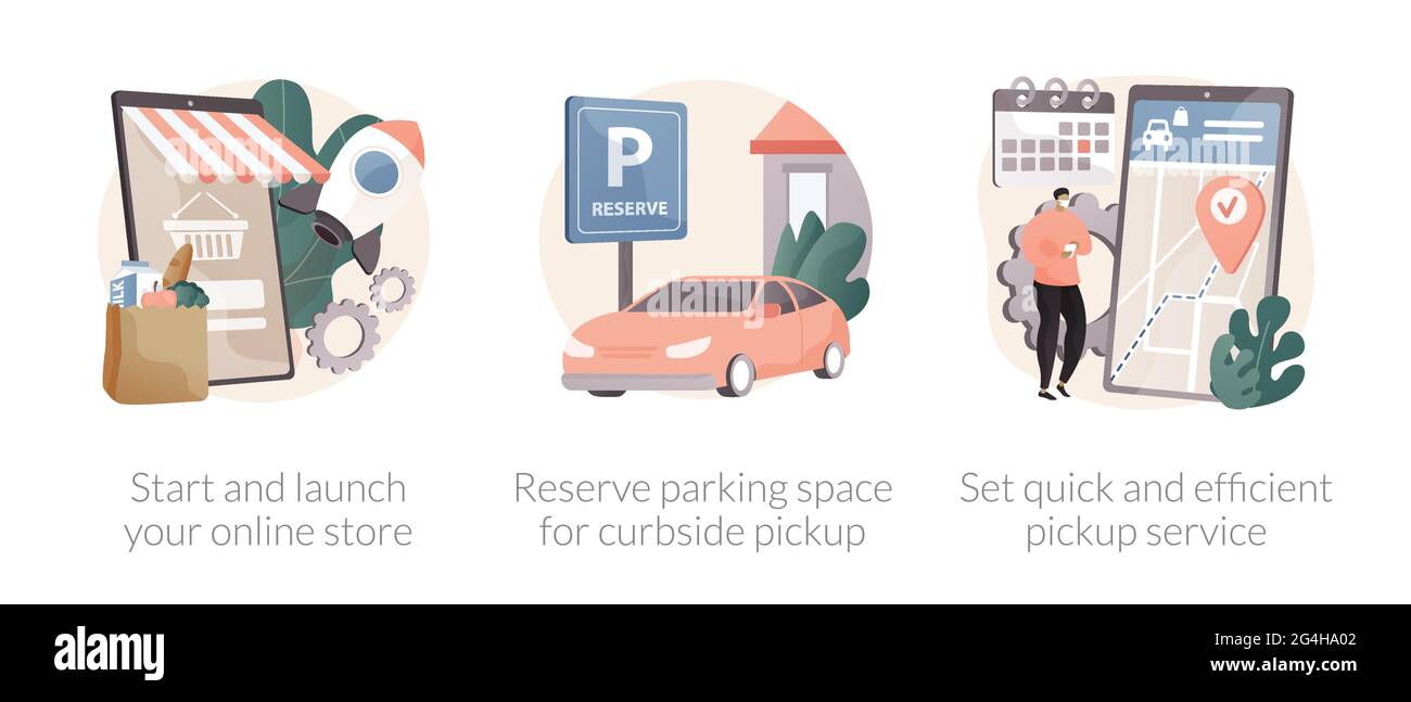 Online store pickup service abstract concept vector illustrations Stock ...