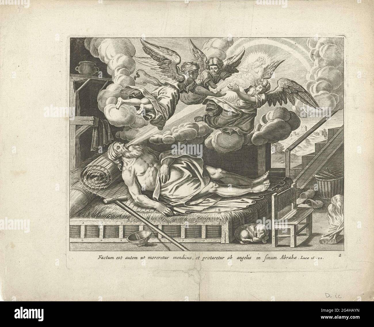 . Lazarus is lying on a straw bed and blows off his last breath. In the ...