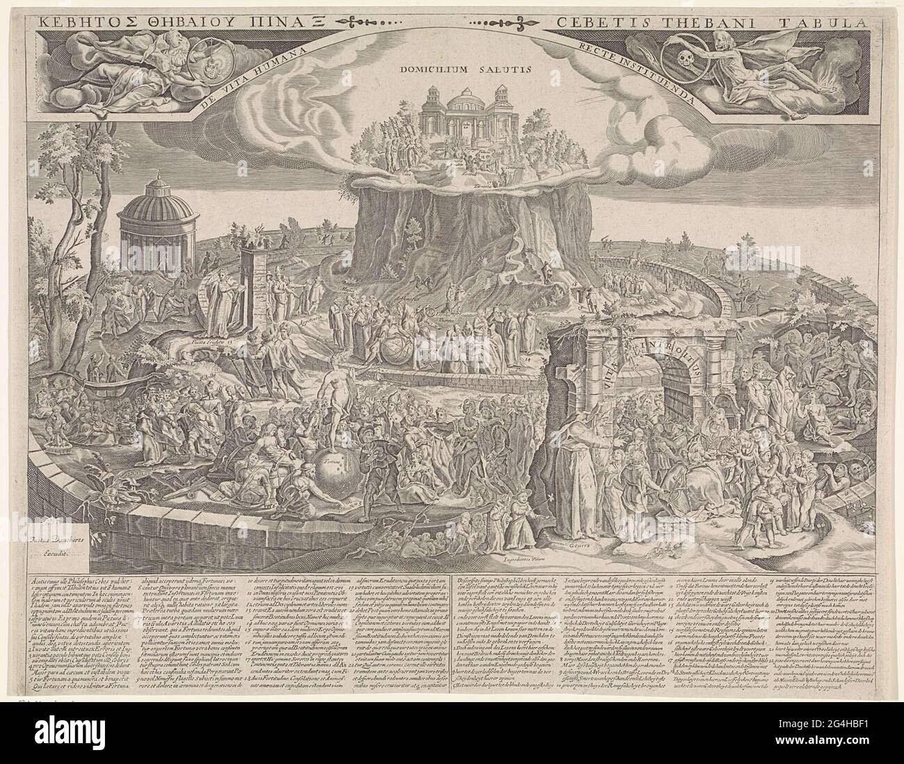 . Cebes table. Allegorical representation of the path of life as the ...