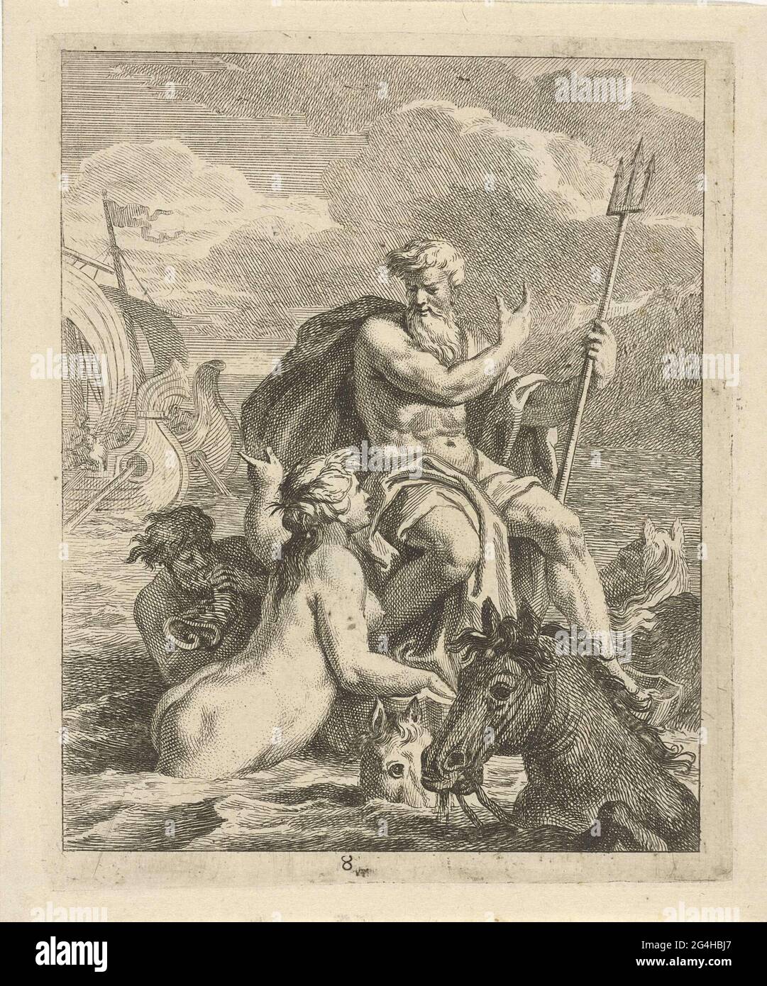 . Zeelandschap with Thetis and Neptune. Thetis asks Neptunus to destroy ...