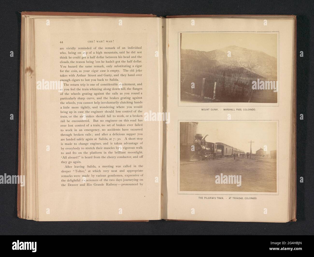 View of Mount Ouray and a train in Trinidad in Colorado; Mount Ouray ...