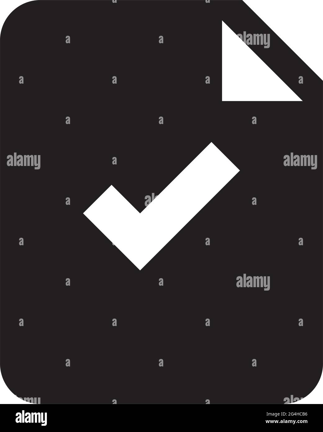 Document icon vector with tick check mark for business and finance in a ...