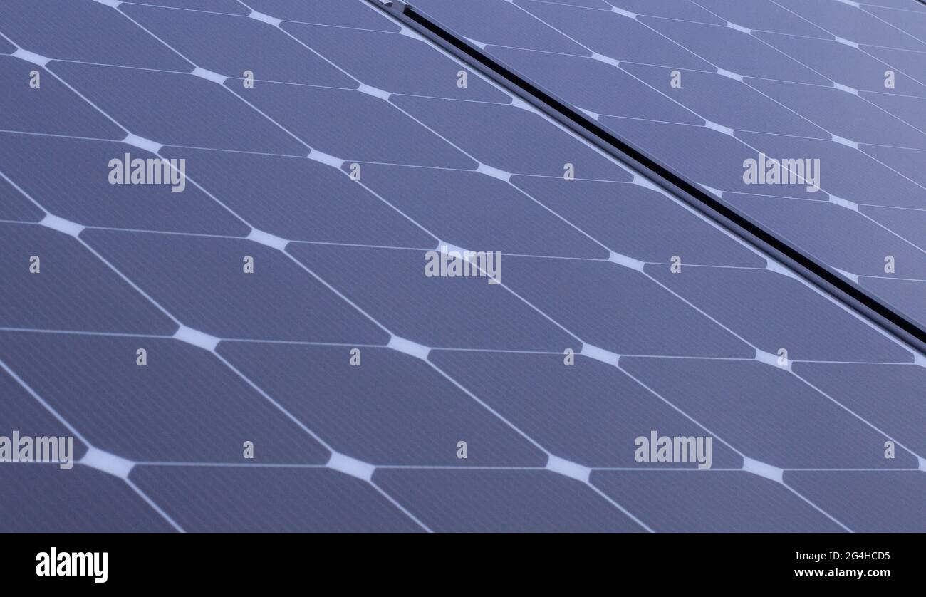 Solar panel cells close up - alternative energy Stock Photo - Alamy