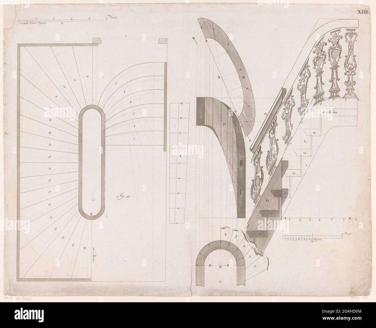 Technical drawings of stairs; Theatrum Machinarum Universal; Or new ...