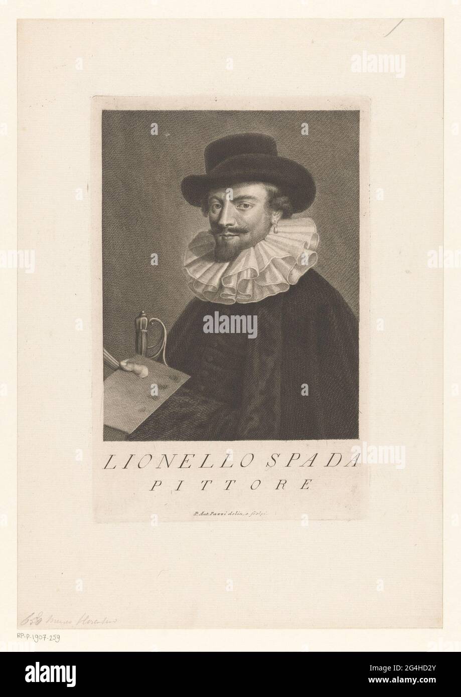 Portrait of artist Leonello Spada; Portraits of artists Stock Photo - Alamy