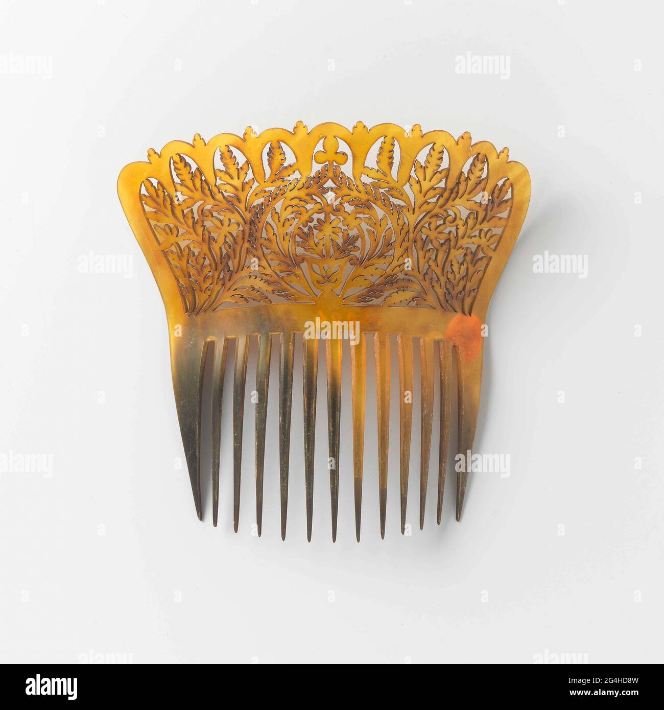 . Hair comb of blonde turtle with high standing richly sliced back with ...