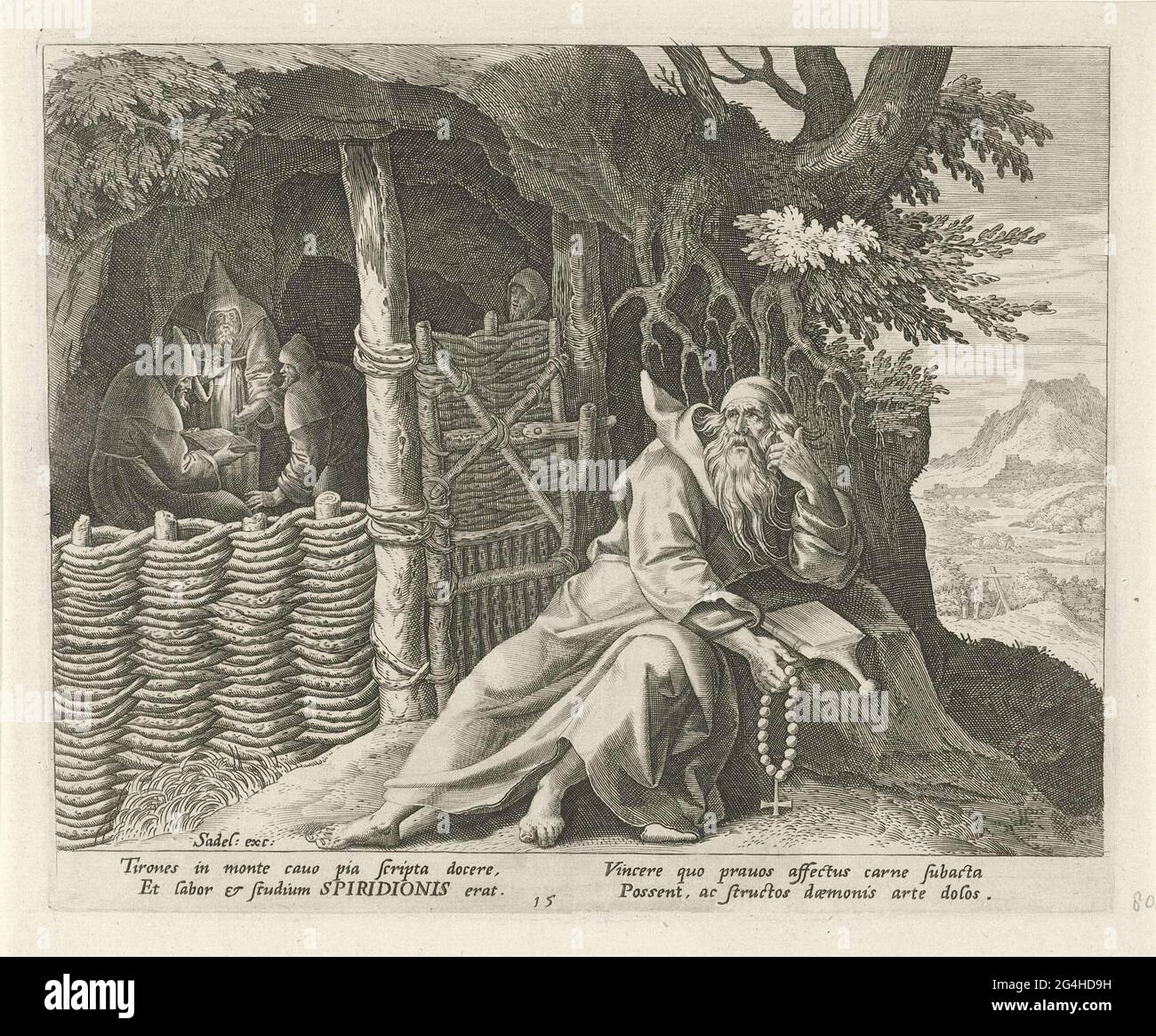 . The H. Spiridon of Cyprus for a cave in the desert. He lies against a ...