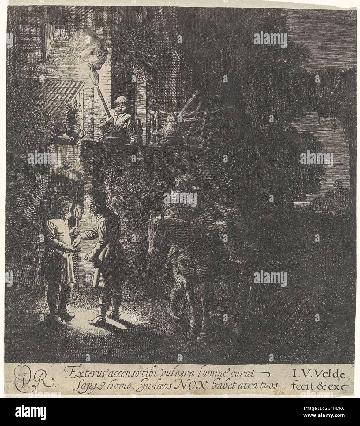 . The merciful Samaritan arrives with the injured traveler at an inn ...