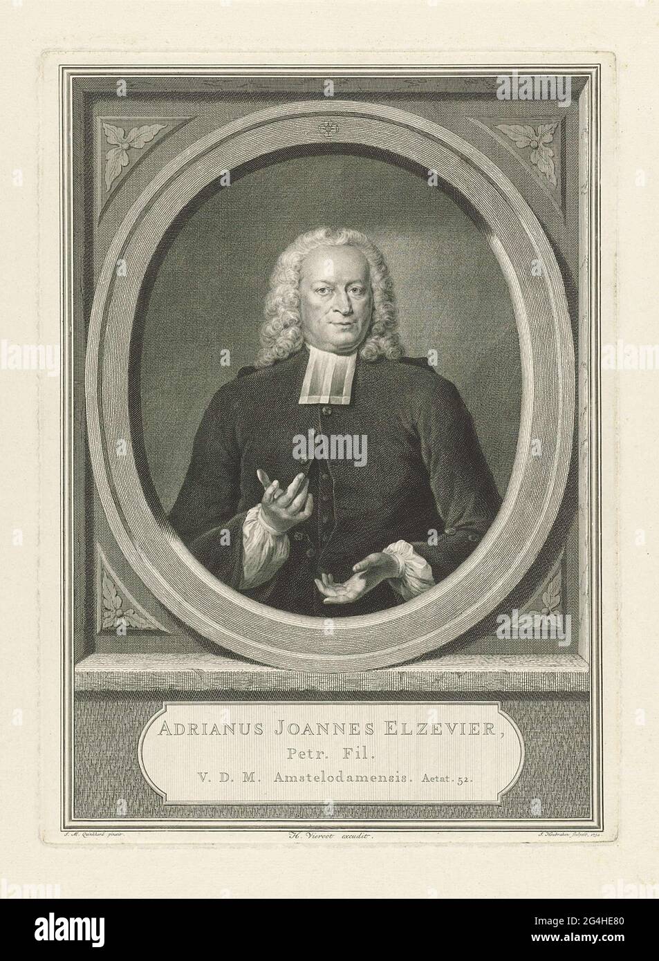 . Portrait in half from Adriaan Johannes Elzevier at the age of 52 in ...