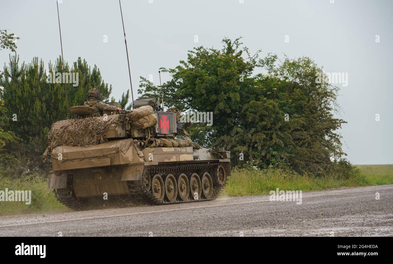 british army armoured tracked military reconnaissance vehicle on ...