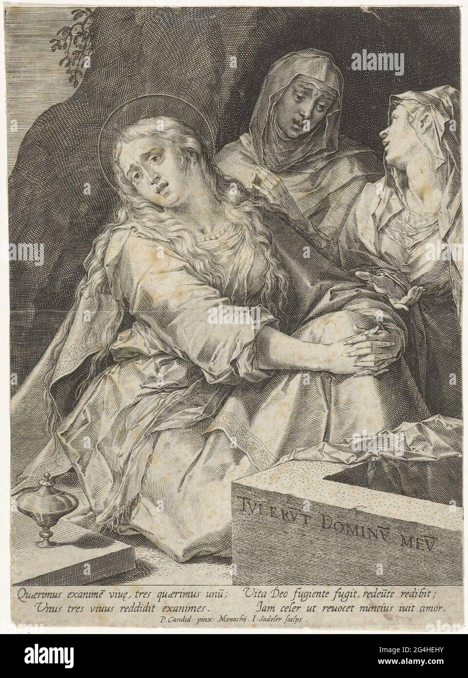 . The three holy women (the three Mary's) mourning around Christ at his ...