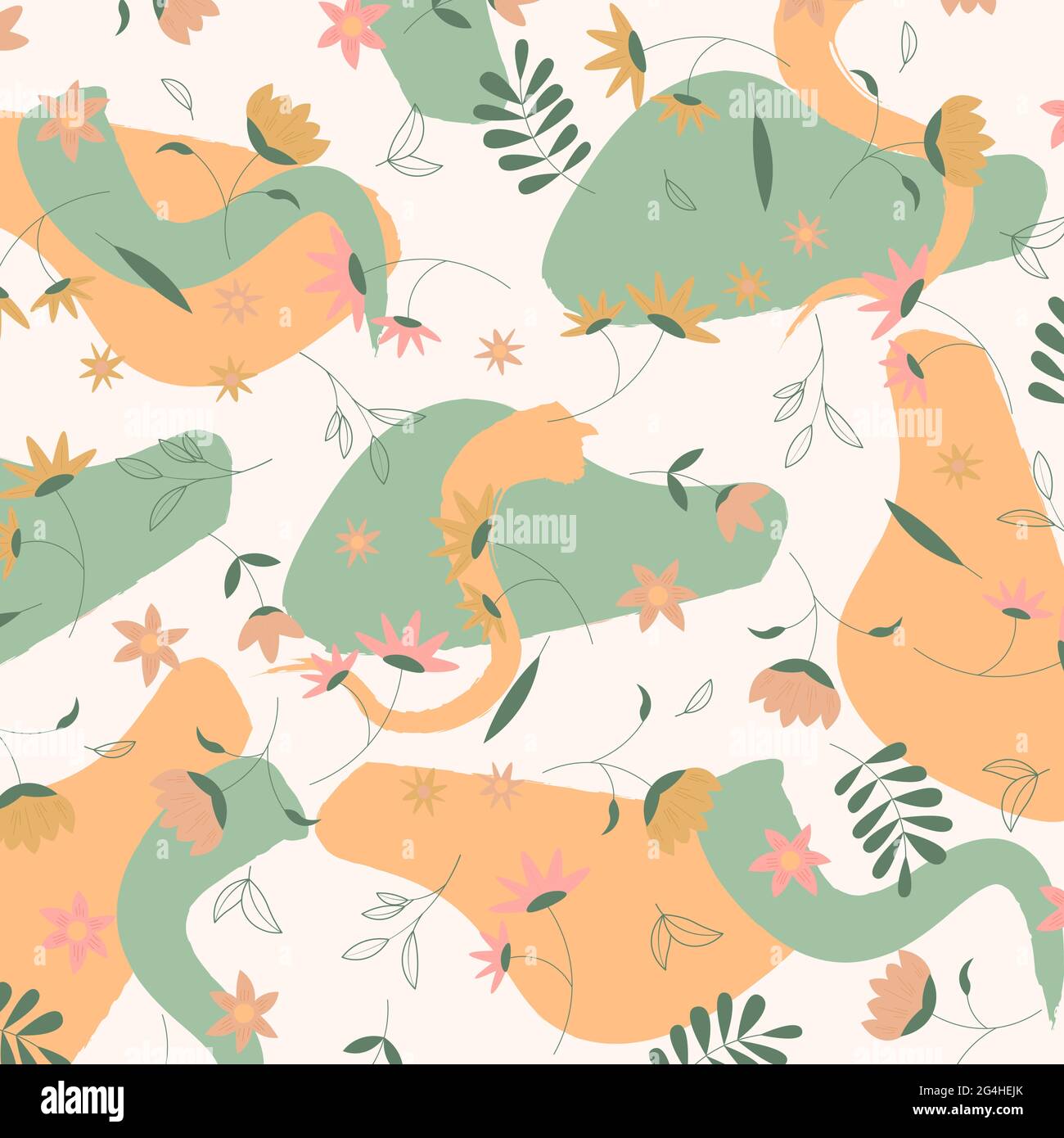 Abstract hand draw floral pattern background. Vector illustration Stock ...