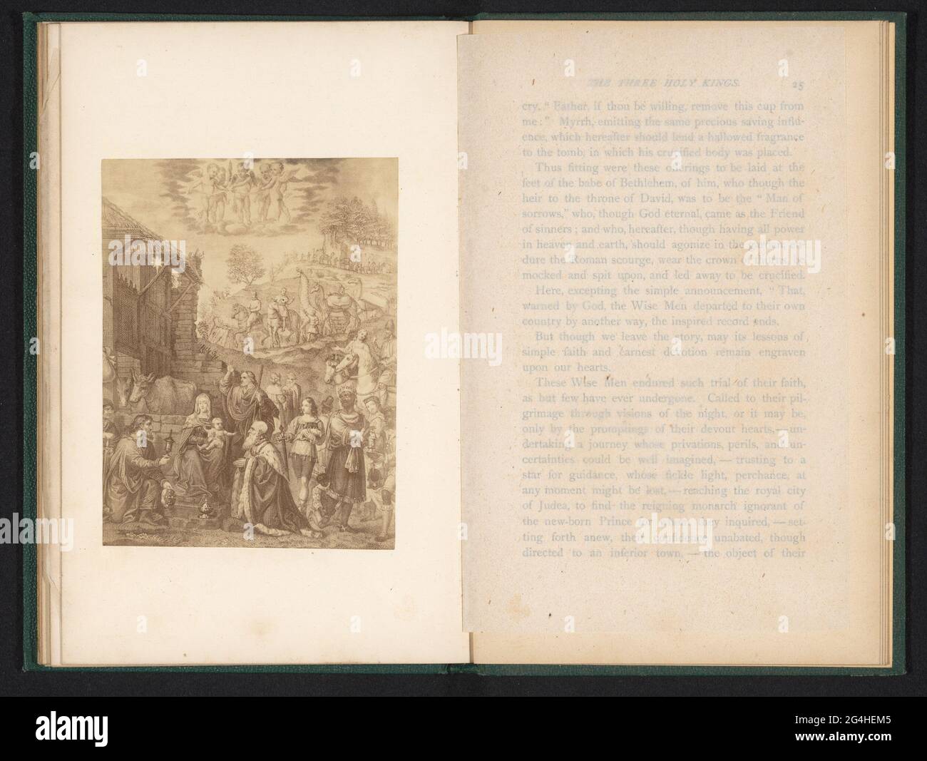 Photo reproduction of a print, representing the worship of the wise ...