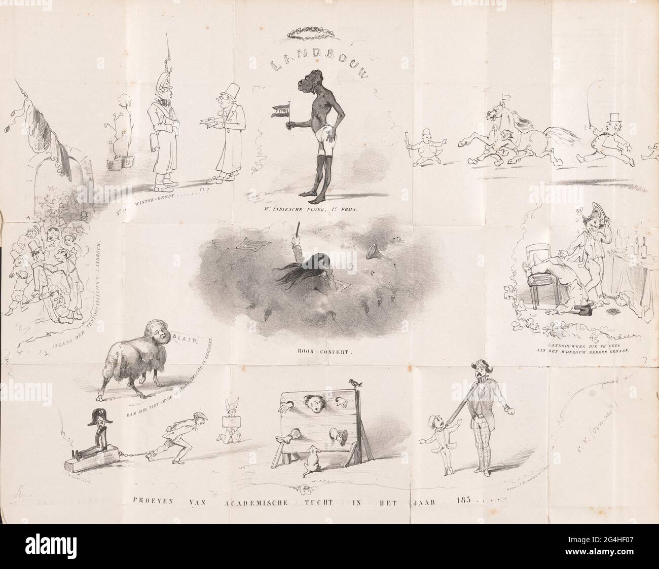 Cartoon in Leiden student almanac, 1850; Tasting academic discipline in ...
