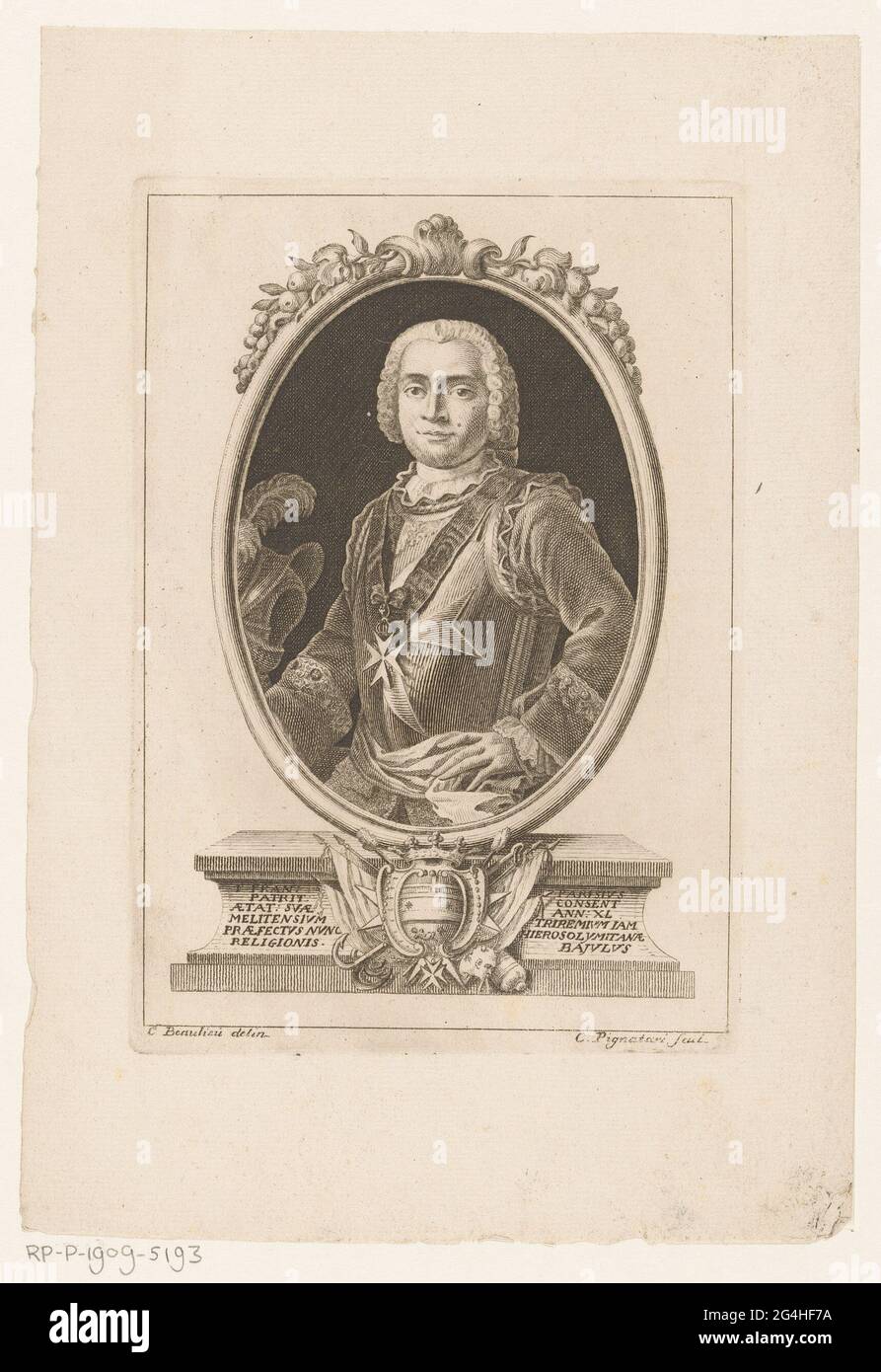 Portrait of Francesco Parisio with the Cross of Maltese Order Stock ...