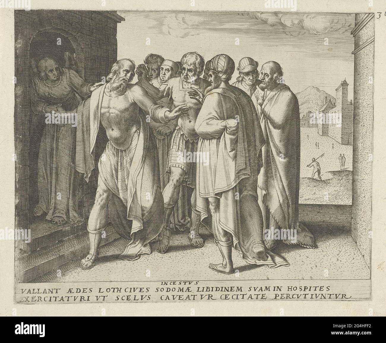 . For the door of his house, Lot tries to calm the men from Sodom. The ...