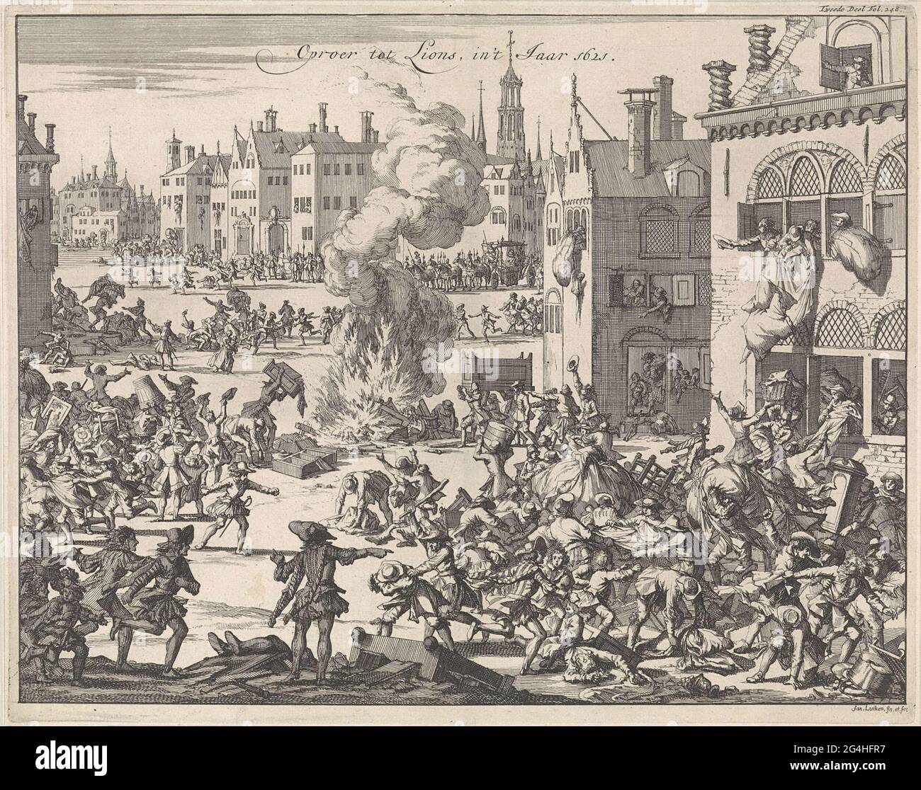 . Print at the top right labeled: second part fol. 218 Stock Photo - Alamy