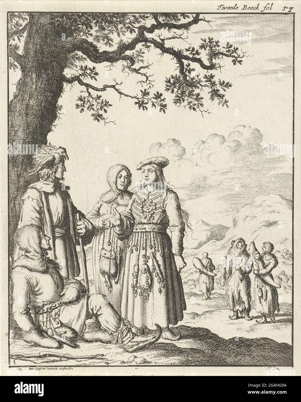 . Print at the top right labeled: second boeck fol 57 Stock Photo - Alamy