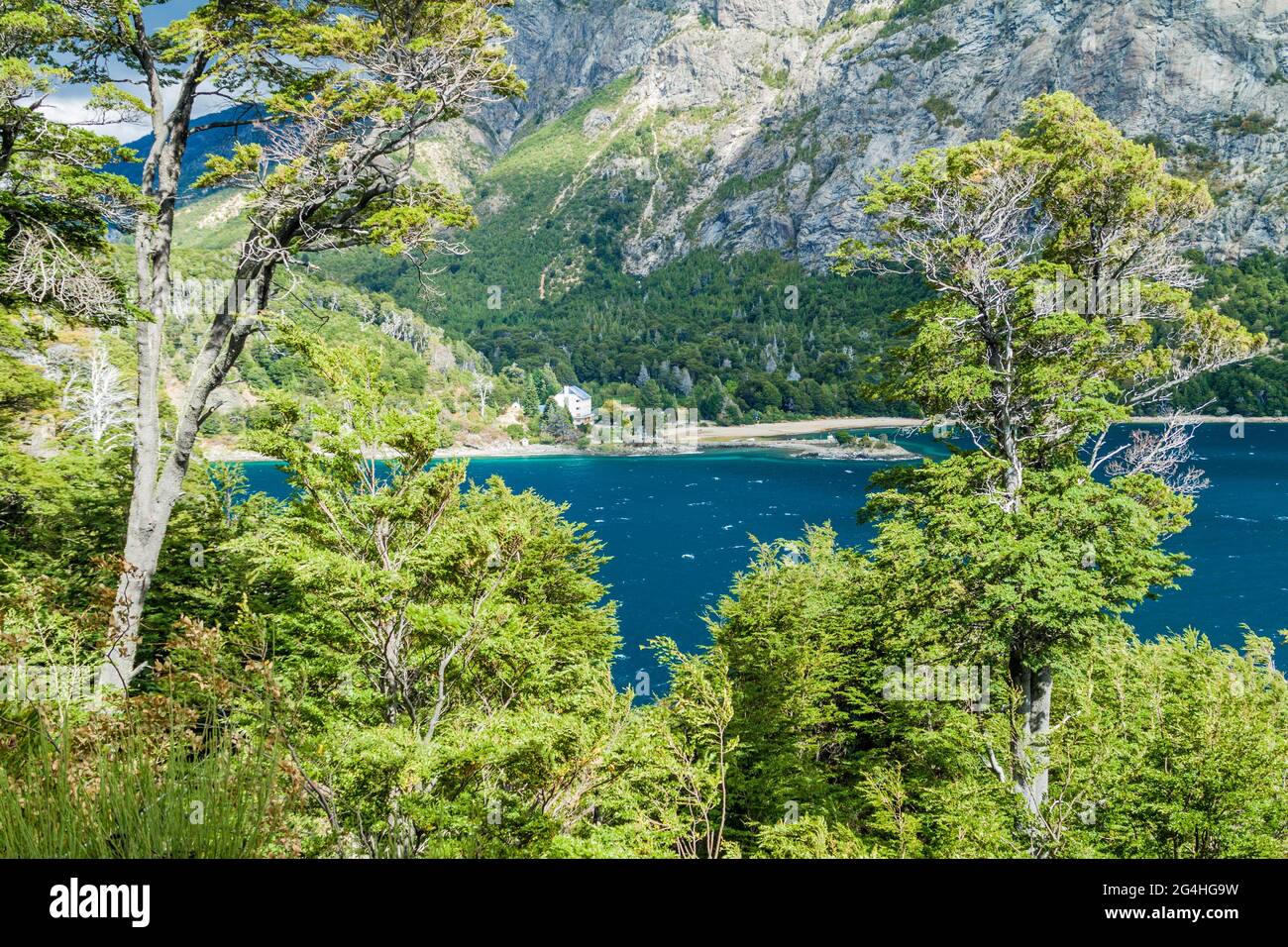 Bahia Lopez bay in Nahuel Huapi lake near Bariloche, Argentina Stock ...