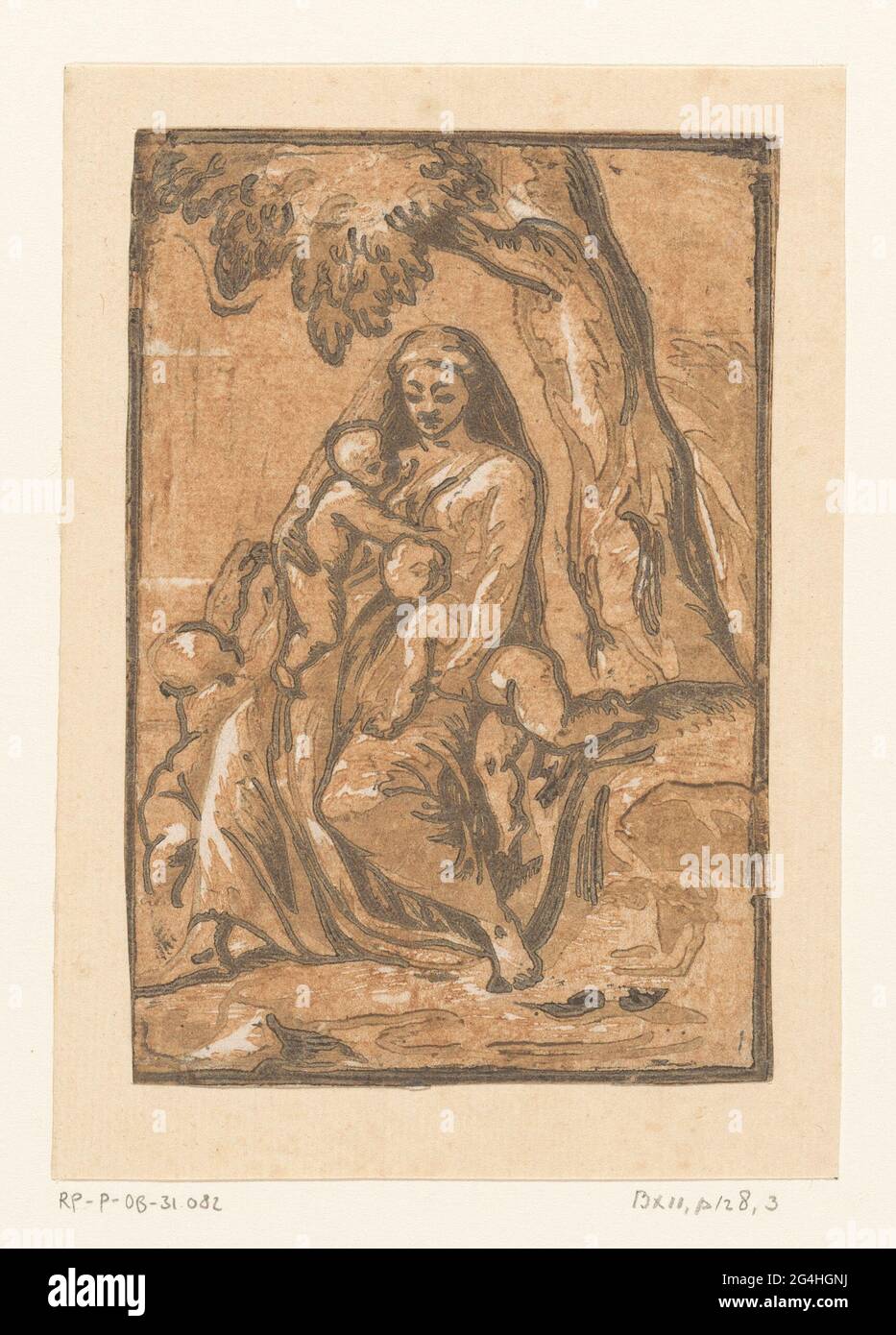 Love. A female personification of love (Caritas), with three children ...