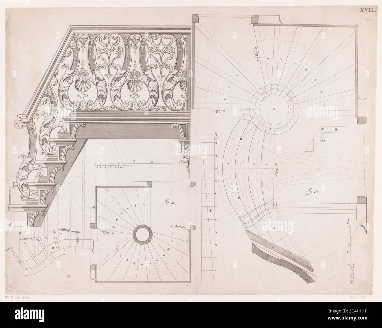 Technical drawings of stairs; Theatrum Machinarum Universal; Or new ...