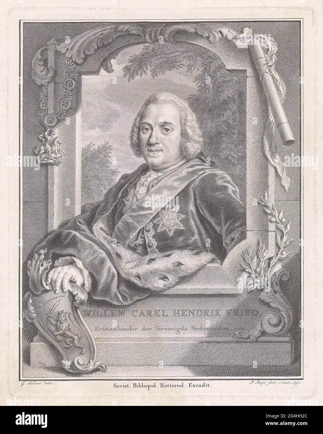 . Willem IV, Prince of Orange-Nassau and Stadhouder, seen through a ...