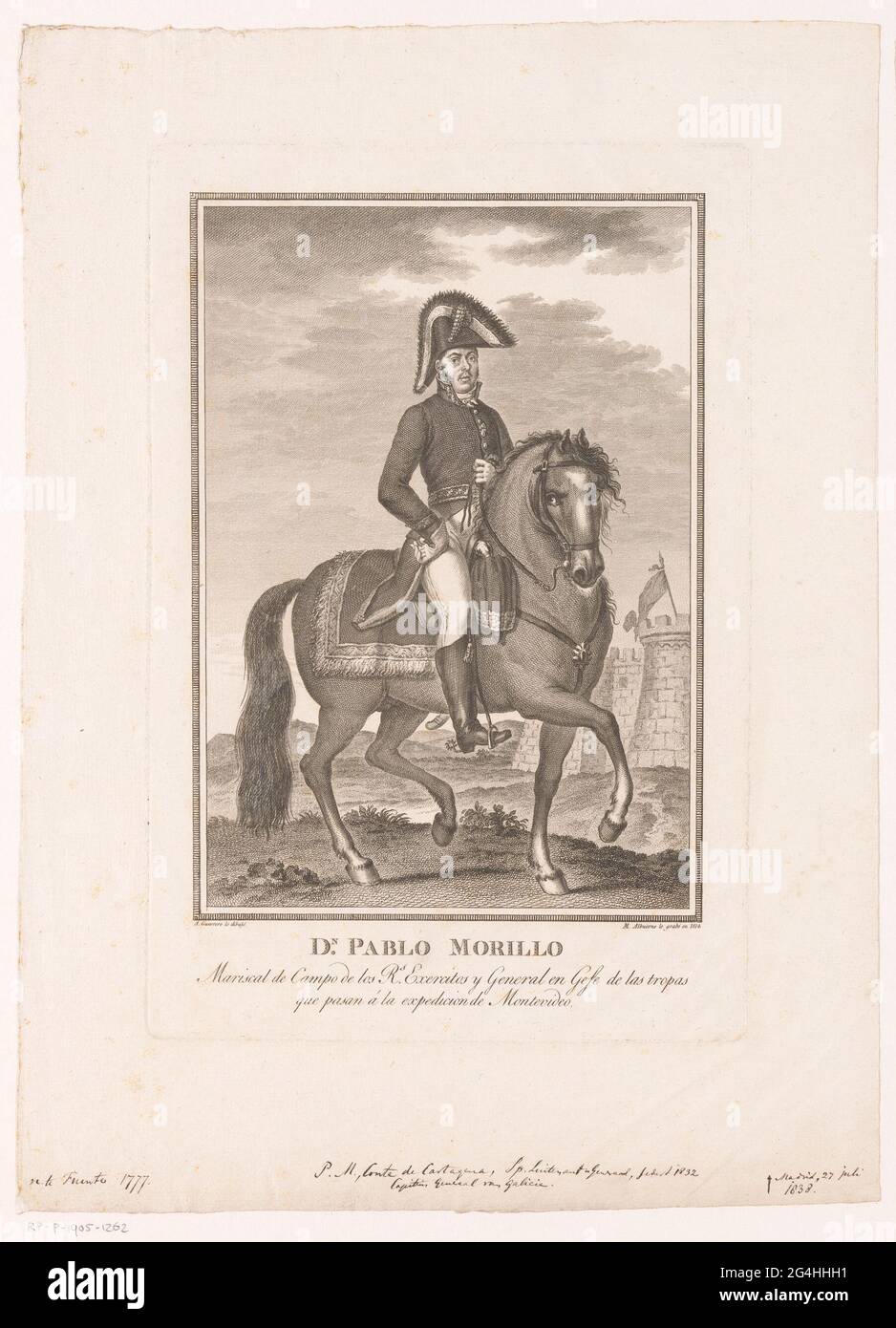 Equestrian portrait of General Pablo Morillo. Name of the portrayed and ...