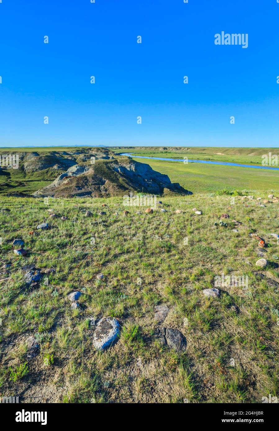 tipi ring above the milk river valley near havre, montana Stock Photo ...