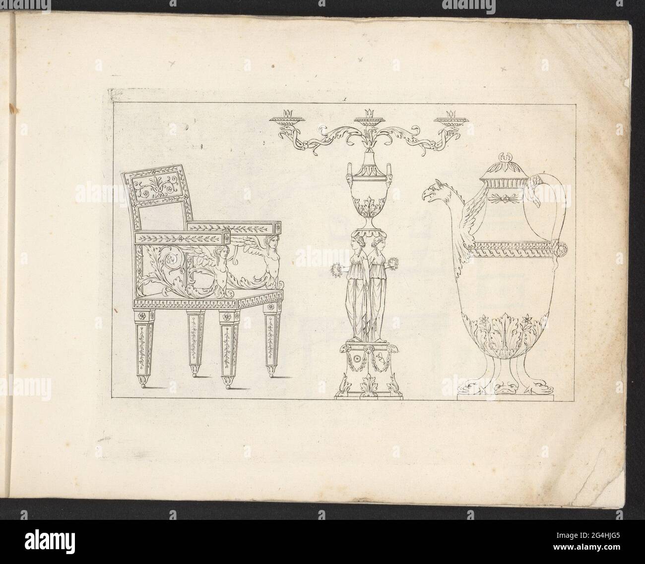 Chair, Candlestick and can; Designs for Religious and profane Objects ...