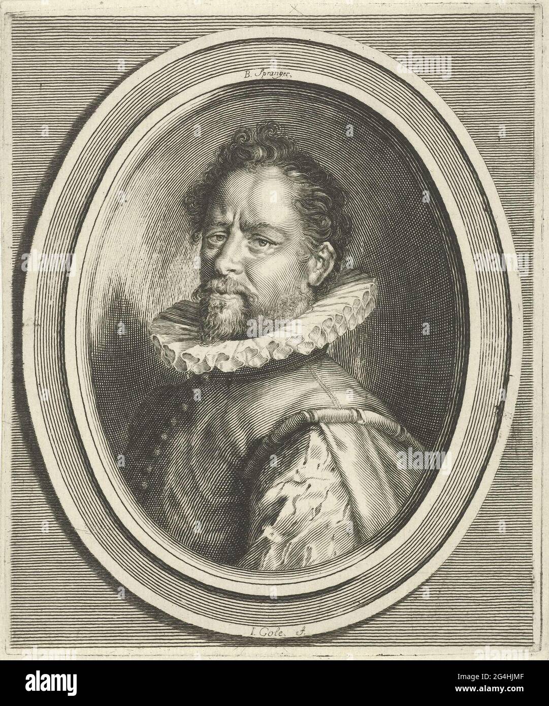 . Portrait in oval list of Bartholomeus Spranger, an Antwerp sixteenth ...