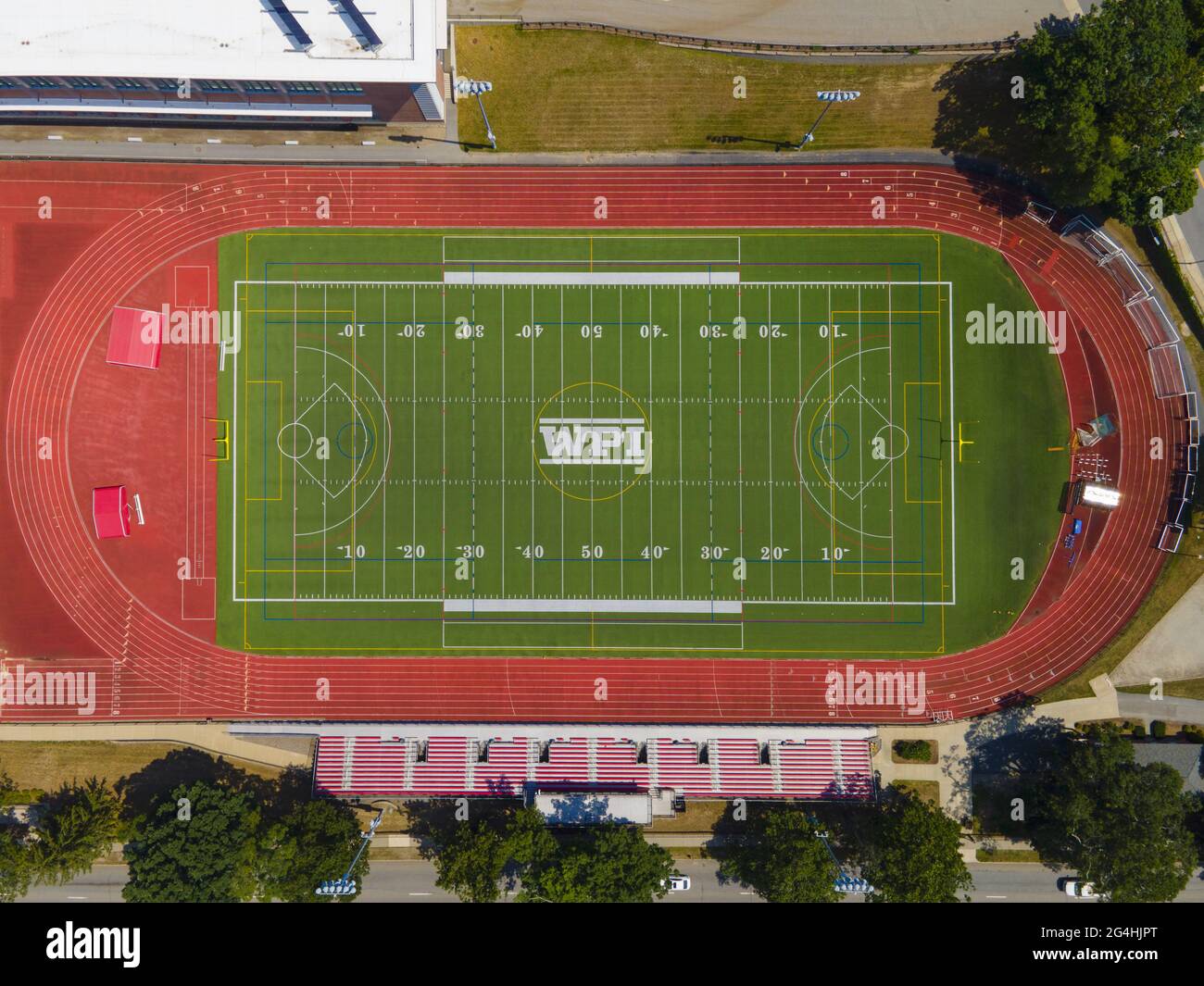 Top view of Alumni Field of Worcester Polytechnic Institute (WPI) in ...